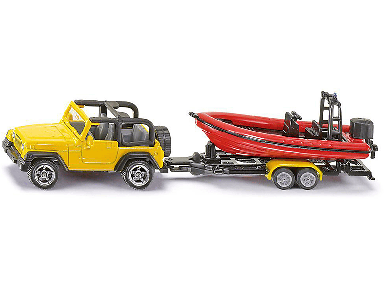 SIKU 1658 JEEP MIT BOOT Modellauto, Schwarz, Rot, Gelb | MediaMarkt