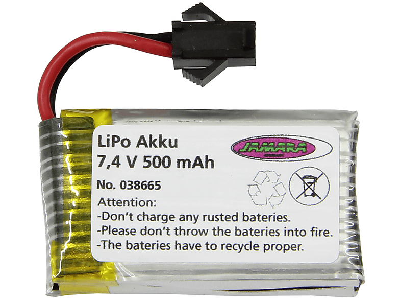 JAMARA 038665 AKKU CATRO LIPO 7,4V 500MAH 3,7WH 500 mAh Akku, Silber ...