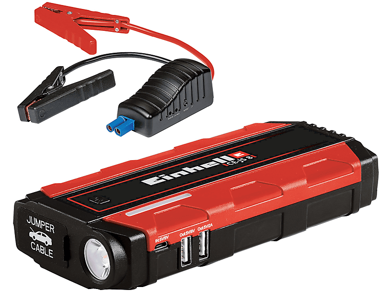 EINHELL 1091511 JUMP-START | POWER BANK CE-JS 8 Starthilfe, Rot/Schwarz ...