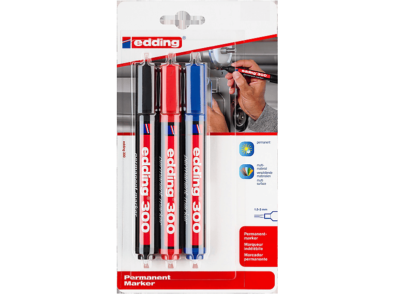 EDDING 4-300-3-1999 EDDING 300 PERMANENTMARKER Permanentmarker, Schwarz ...