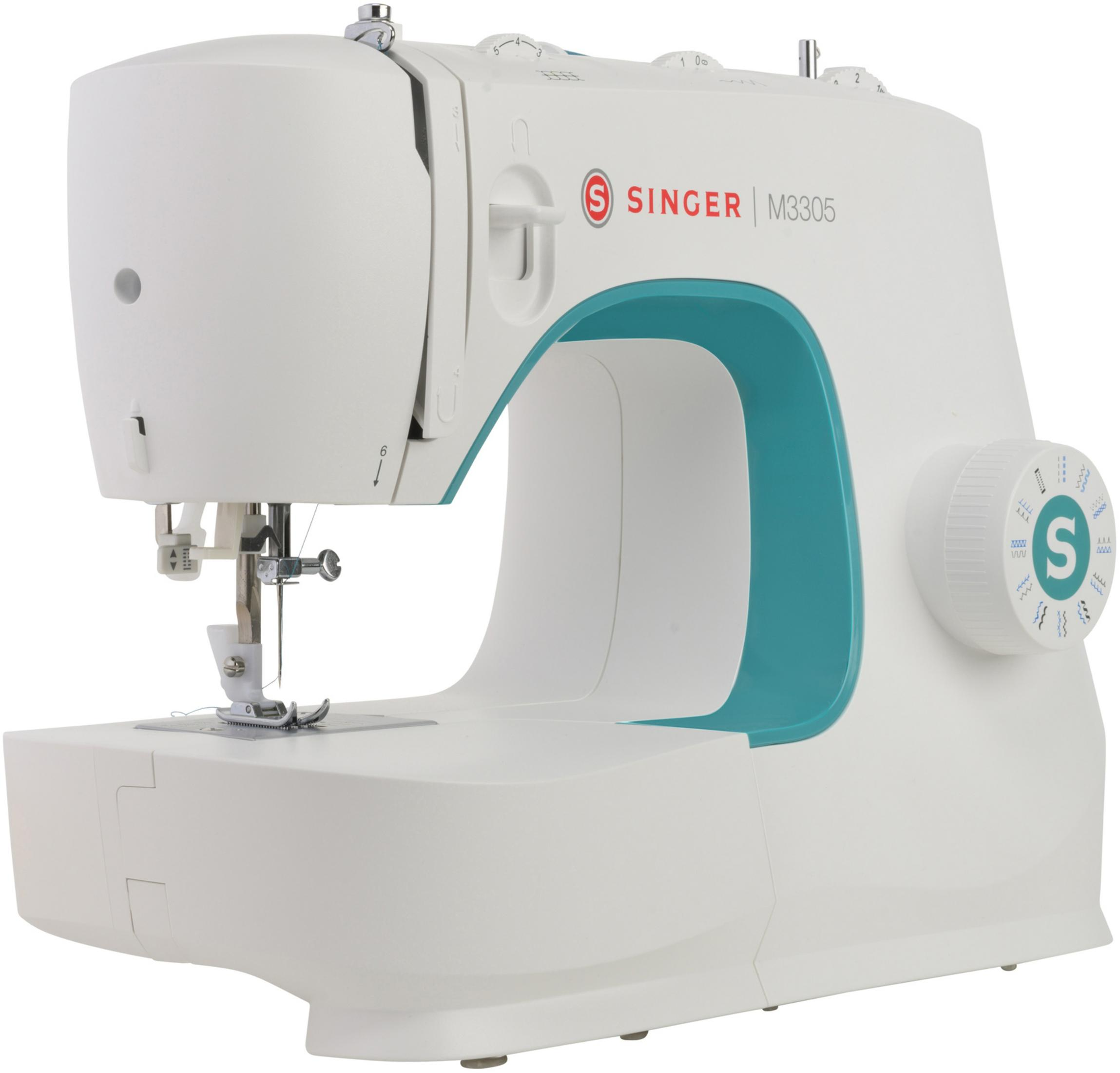 Máquina de coser semiautomática | M3305 SINGER, Verde, Blanco | MediaMarkt