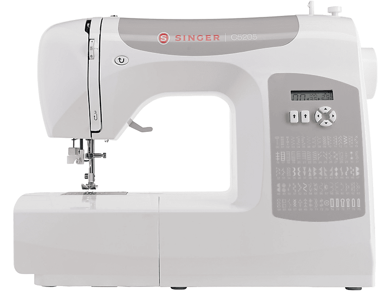 SINGER C5205 GRAU Freiarm-Nähmaschine (60 Watt, 1-stufig) | MediaMarkt