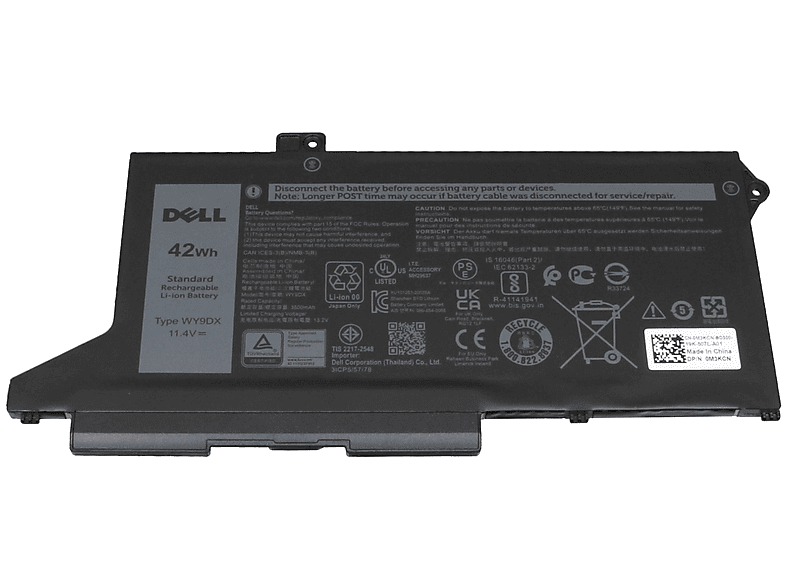 DELL R89GC Original (11,4V 3-Zellen) Li-Polymer Akku, 11.4 Volt, 3500 ...