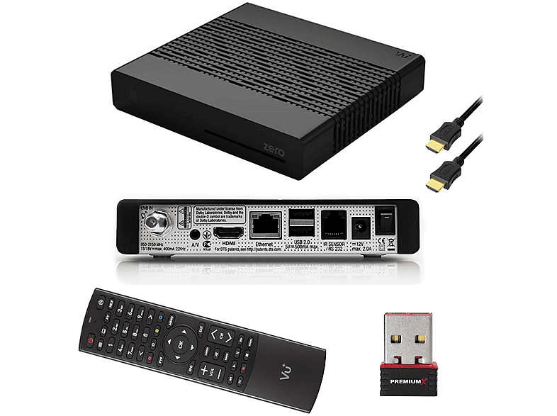 VU+ Black DVB-S2 Tuner Sat Linux Receiver FULLHD mit PremiumX Wlan ...