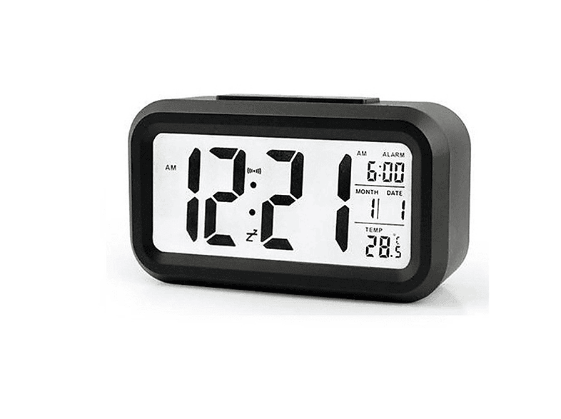 SYNTEK Wecker Schwarz Wiederaufladbar Silent Snooze Elektronischer ...