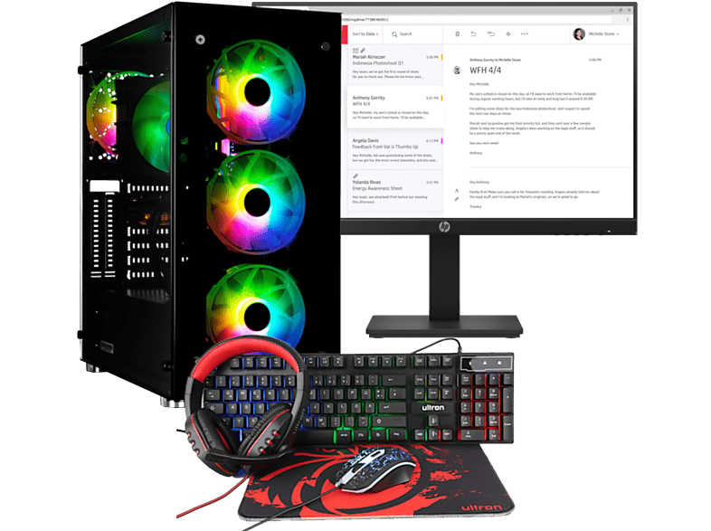 MEMORY PC AMD Ryzen 7 5700X, Gaming-PC Komplettsystem mit AMD Ryzen™ 7 ...