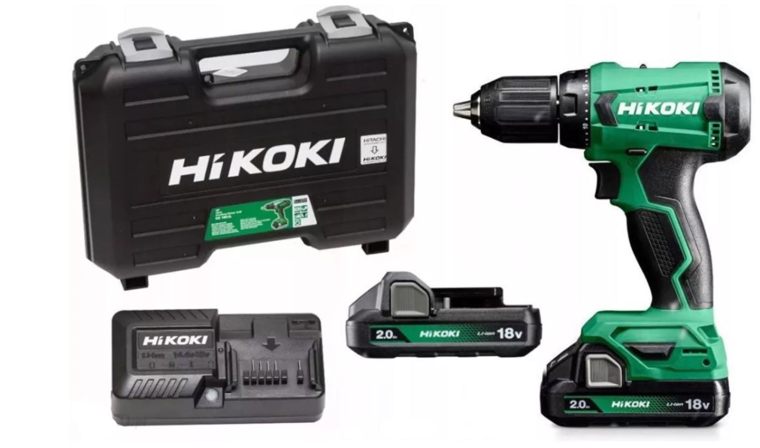 HIKOKI DS18DA Akku-Bohrschrauber, Schwarz-Grün | MediaMarkt