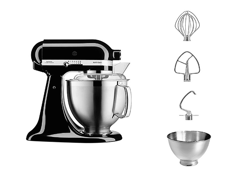 KITCHENAID Artisan 4,8 Liter - 5KSM185PSEOB Küchenmaschine Onyx Schwarz ...