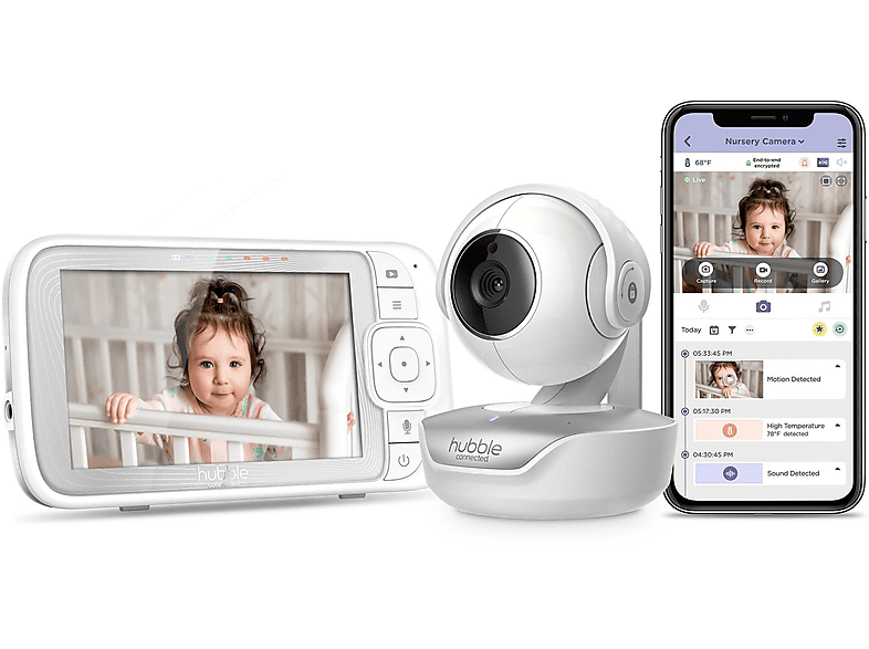 HUBBLE CONNECTED 4446-WHEU-02 NURSERY PAL CONNECT 5" Babyphone | SATURN