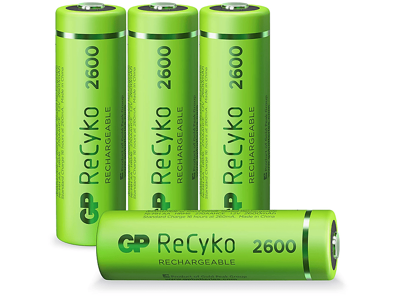 GP BATTERIES AA Akku NiMH 2600 mAh ReCyko 1,2V 4 Stück NiMH | Nickel ...