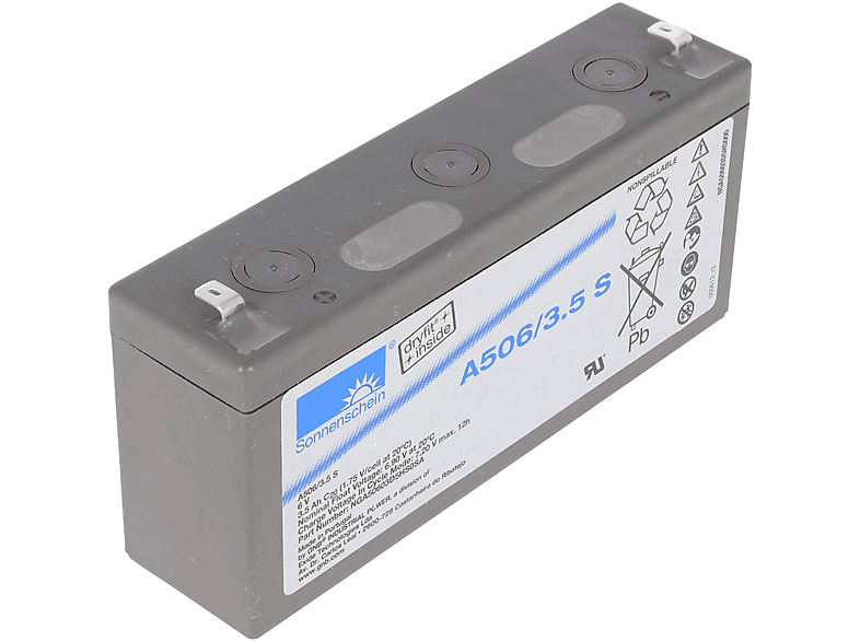 EXIDE Sonnenschein Dryfit A506/3.5 S Blei Akku, Anschlus Pb – Blei ...