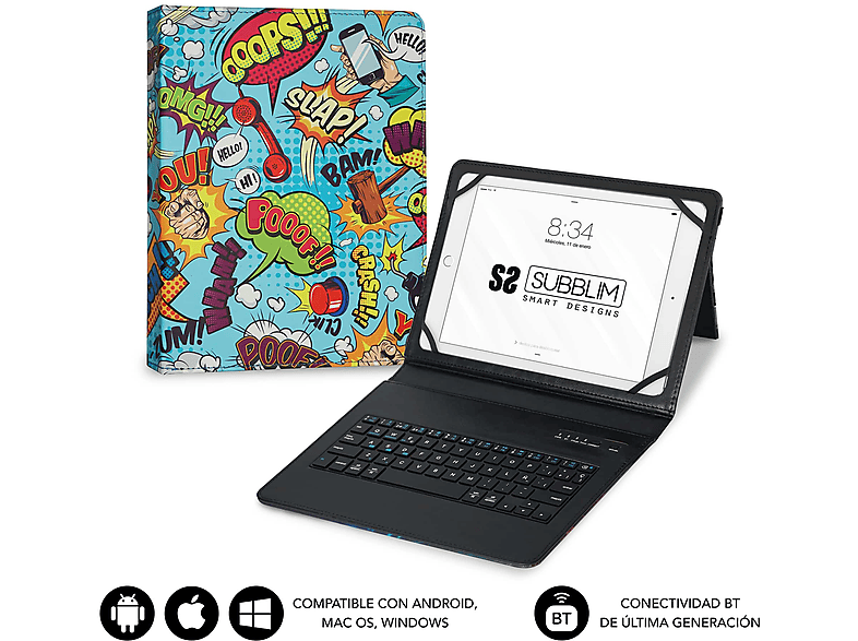 Funda con teclado | SUBBLIM Keytab Pro BT, Para Generic Generic ...