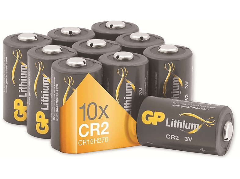 GP Lithium-Batterie CR2, 3V, 10 Stück Lithium Batterie, 750 Milliampere ...