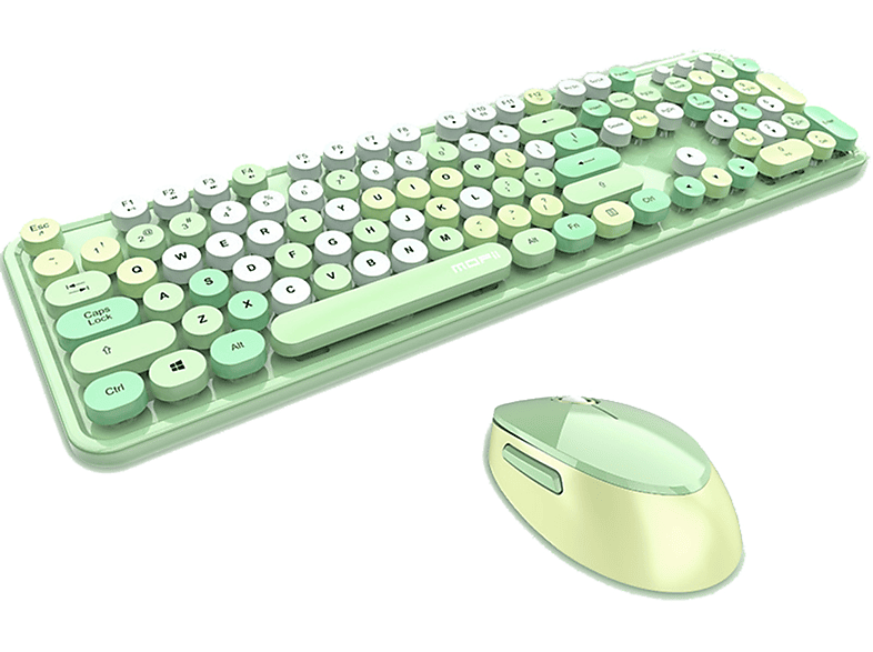 SYNTEK Kabellose Tastatur und Maus Trio Farbe Mädchen Punk Tastatur ...