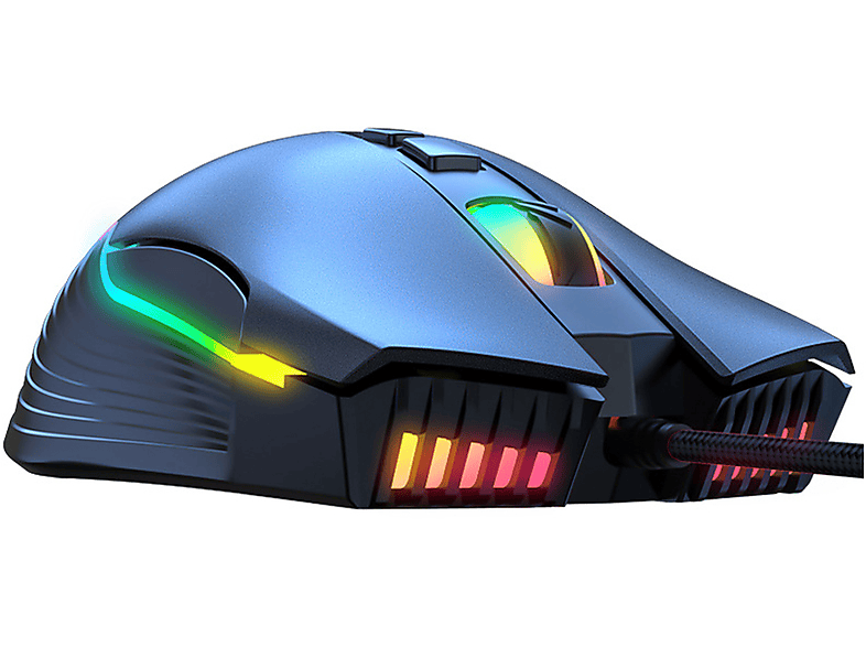 SYNTEK Maus black verdrahtet Licht emittierende mechanische RGB-Maus ...