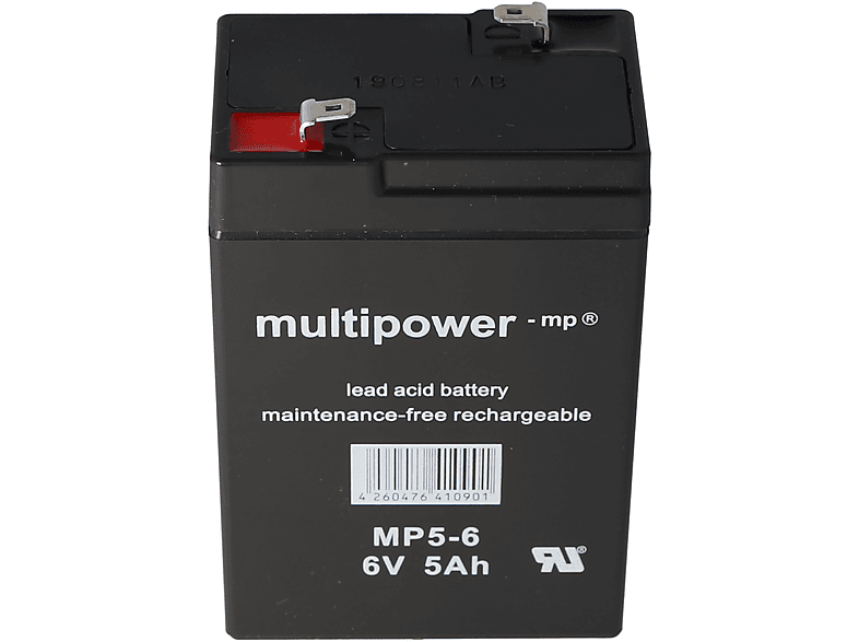 MULTIPOWER Multipower MP5-6 Blei-Akku mit Faston 4,8mm Steckk Pb – Blei ...