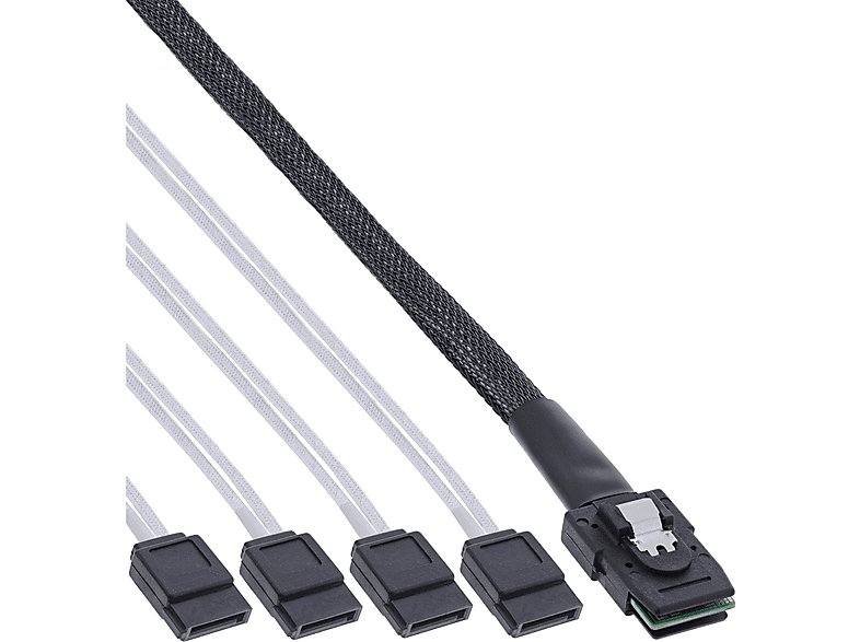 INLINE InLine® SAS Anschlusskabel, Mini SAS SFF8087 an 4x SATA ...
