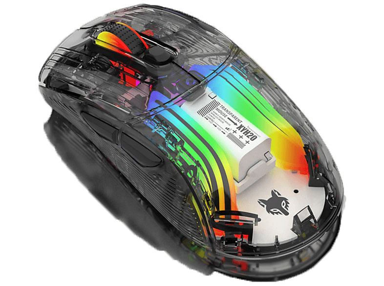 SYNTEK Kabellose bluetooth tri-mode transparent mechanische maus ...