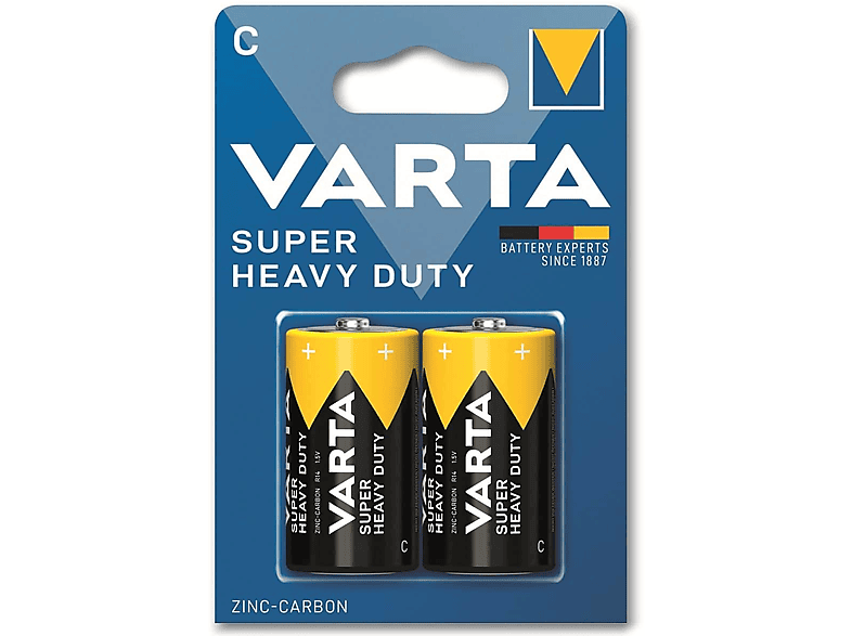 VARTA Batterie Zink-Kohle, Baby, C, R14, 1.5V, Superlife, 2 Stück Zink ...