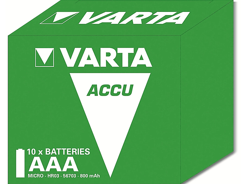 VARTA Akku NiMH, Micro, AAA, HR03, 1.2V/800mAh, Accu Power, Pre-charged ...