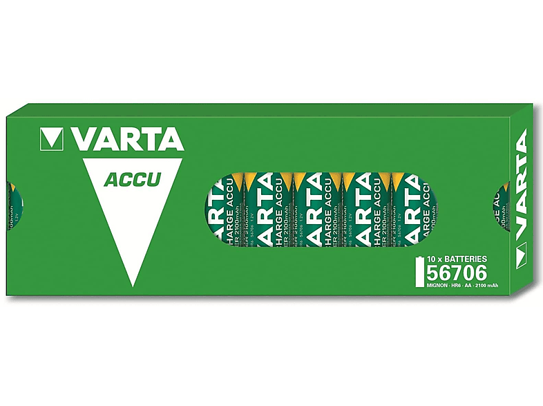 VARTA Akku NiMH, Mignon, AA, HR06, 1.2V/2100mAh, Accu Power, Pre ...