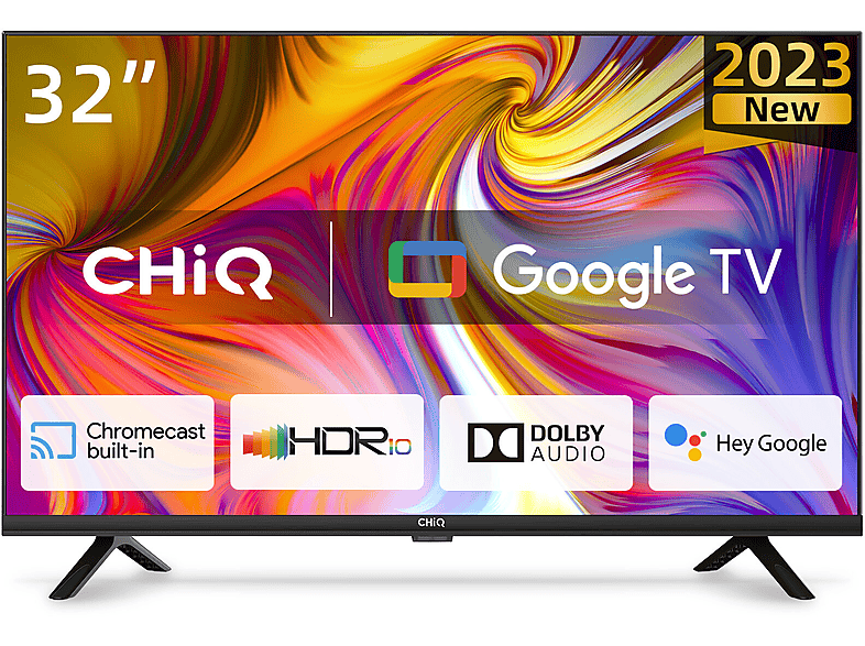 TV LED 32" - CHIQ L32H7G, Google TV, Diseño sin bordes, HDR10/HLG, WiFi ...