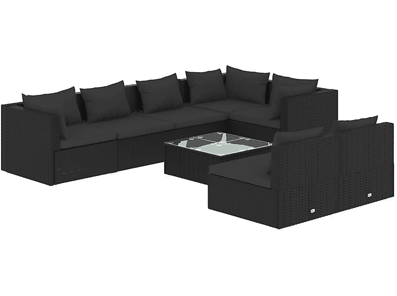 VIDAXL 3102392 Gartentisch- und Stuhlset, Schwarz | MediaMarkt