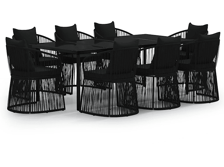 VIDAXL 3099190 Gartentisch- und Stuhlset, Schwarz | MediaMarkt