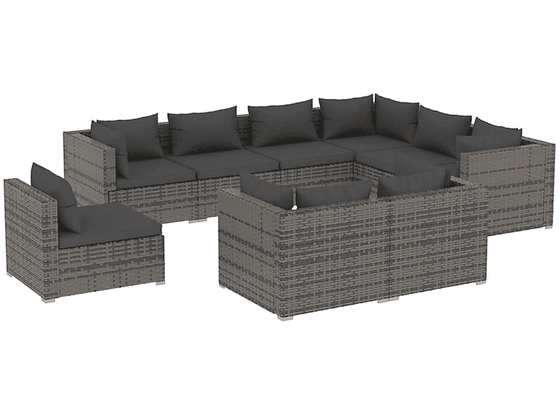 VIDAXL 3102645 Gartentisch- und Stuhlset, Grau | MediaMarkt