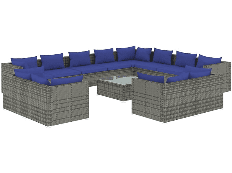 VIDAXL 3102902 Gartentisch- und Stuhlset, Grau | MediaMarkt