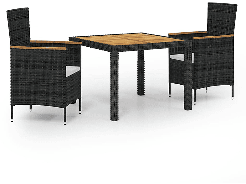 VIDAXL 3094909 Gartentisch- und Stuhlset, Schwarz | SATURN