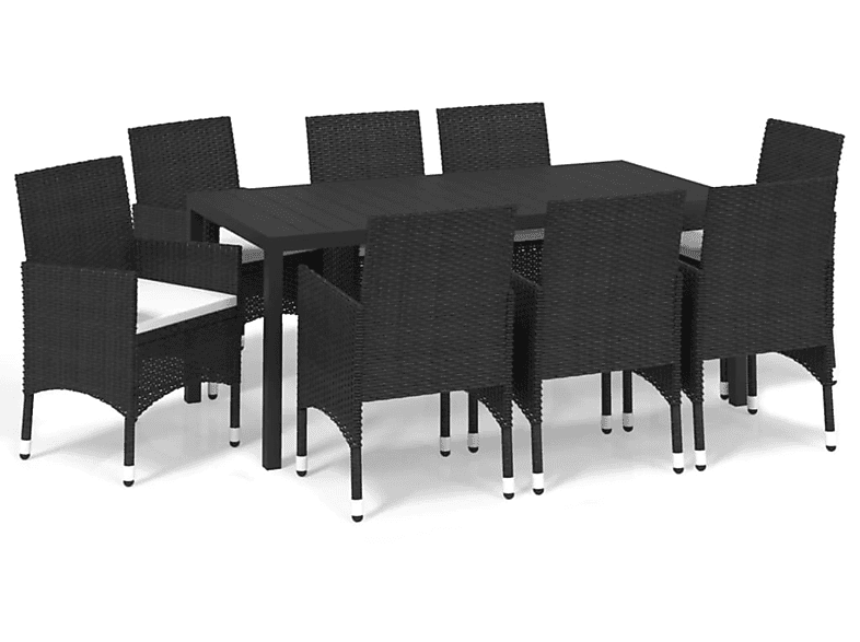 VIDAXL 3095014 Gartentisch- und Stuhlset, Schwarz | SATURN