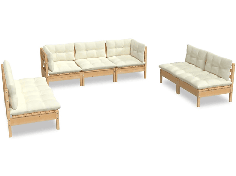 VIDAXL 3096220 Gartentisch- und Stuhlset, Creme | SATURN