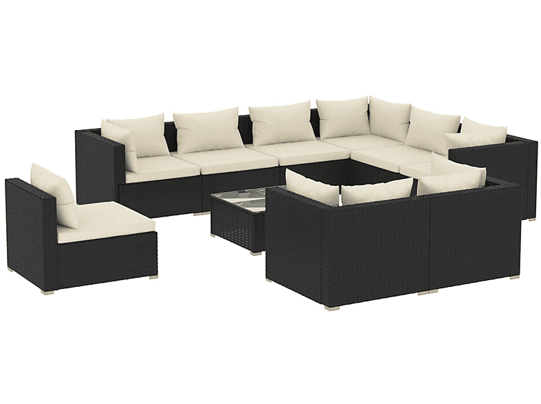 VIDAXL 3102647 Gartentisch- und Stuhlset, Schwarz | MediaMarkt