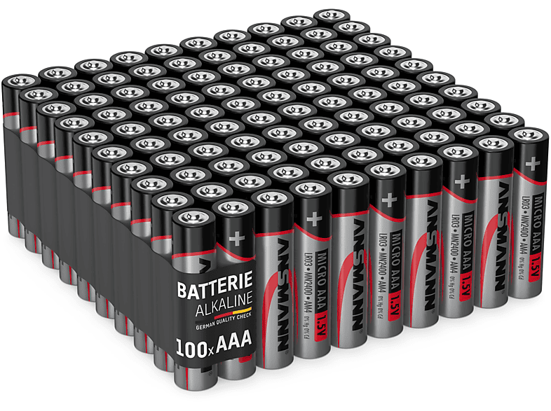 ANSMANN AAA Micro 1,5V Alkaline LR03 - (100 Stück Vorratspack) Micro ...