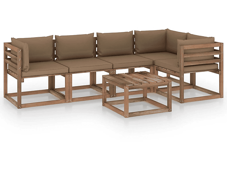 VIDAXL 3067460 Gartentisch- und Stuhlset, Braun | MediaMarkt