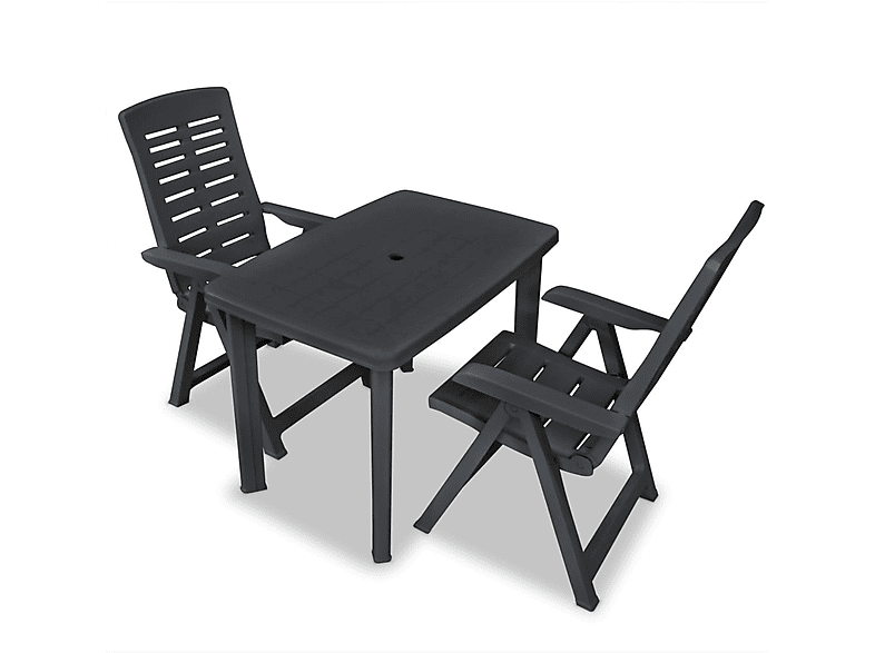 VIDAXL 275083 Gartentisch- und Stuhlset, Grau | MediaMarkt