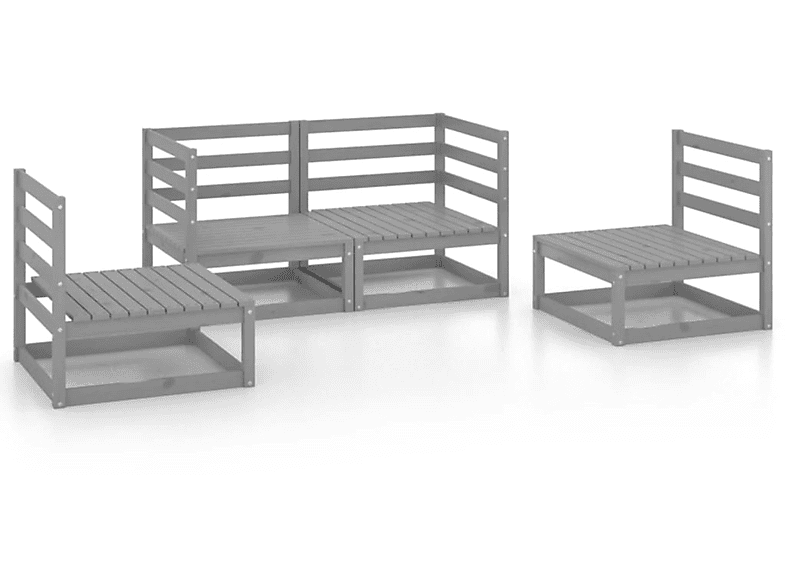 VIDAXL 3075381 Gartentisch- und Stuhlset, Grau | MediaMarkt