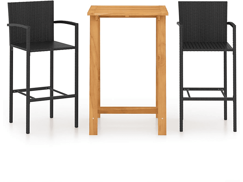 VIDAXL 3067953 Gartentisch- und Stuhlset, Schwarz | MediaMarkt