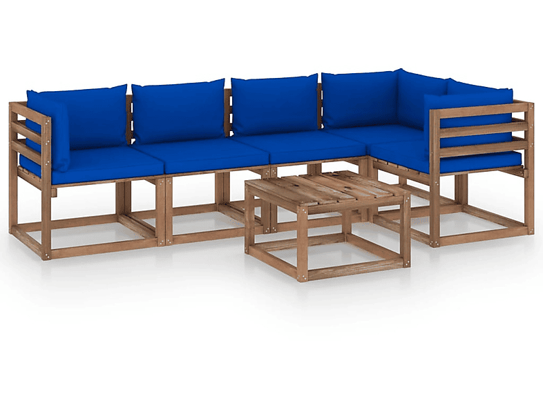 VIDAXL 3067462 Gartentisch- und Stuhlset, Blau | MediaMarkt