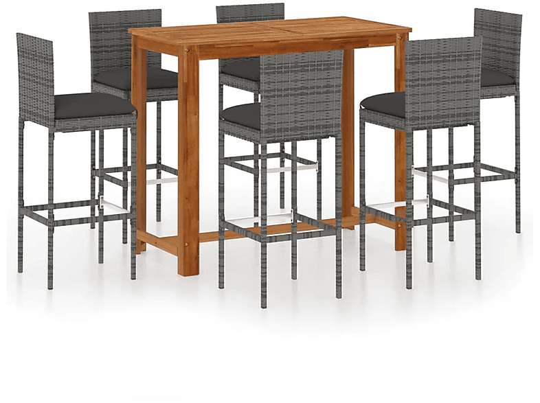 VIDAXL 3067993 Gartentisch- und Stuhlset, Grau | SATURN