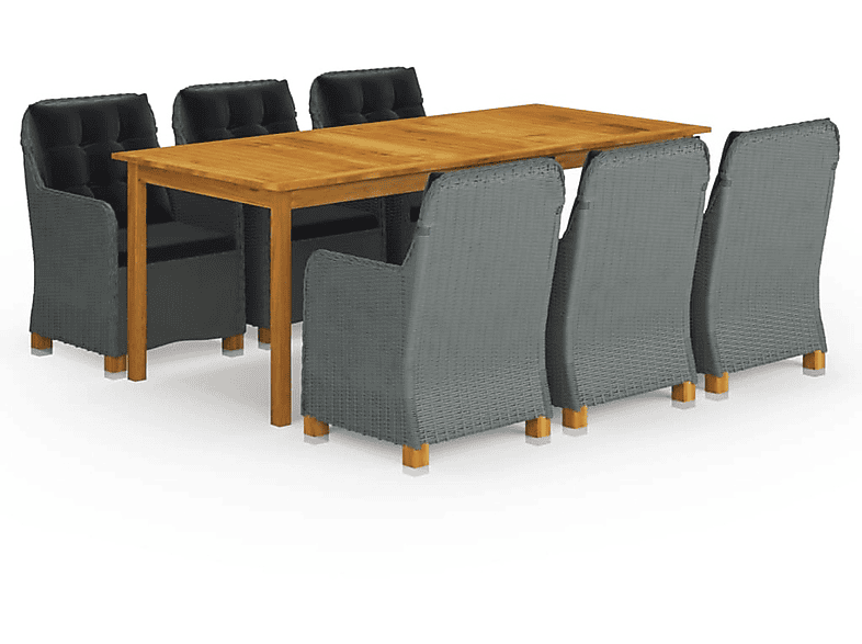 VIDAXL 3067941 Gartentisch- und Stuhlset, Grau | MediaMarkt