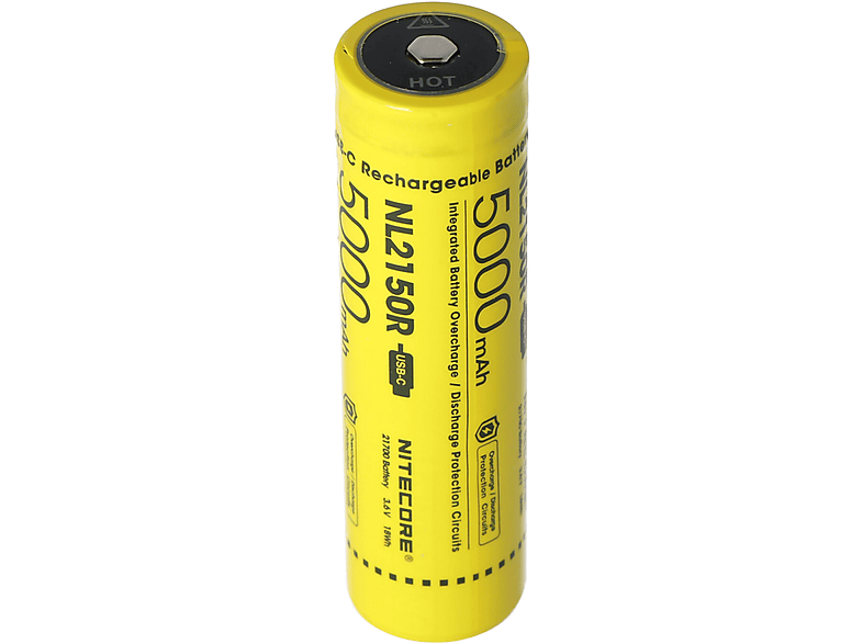 NITECORE Li-Ion Akku Typ 21700 - 5000mAh NL2150R mit USB La Li-Ion ...
