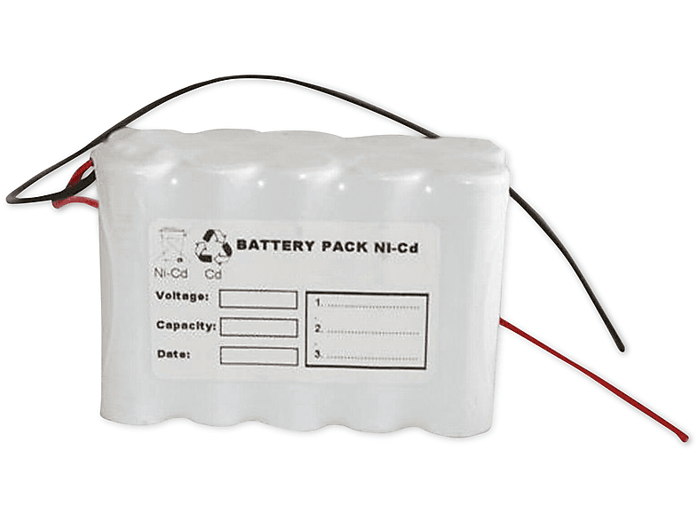 Q-BATTERIES Akku-Pack, 12 V, 800mAh, NiCd F5x2, 10xAA HT-Zellen mit Kabel Nickel-Cadmium Akku ...