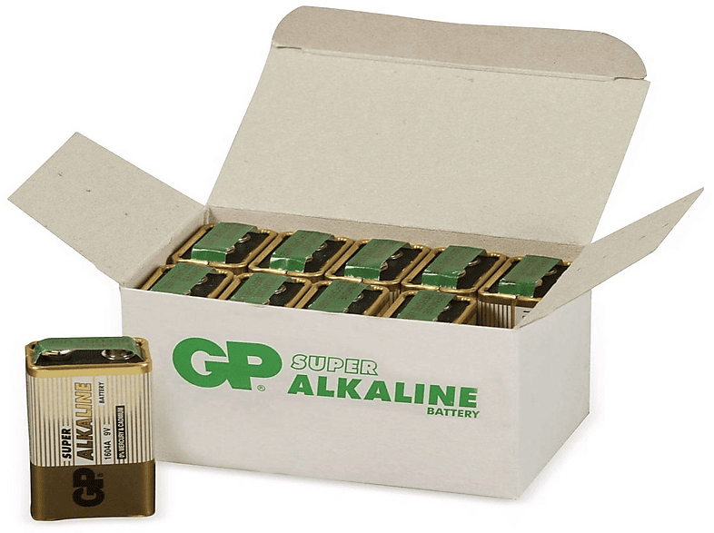 GP 9V-Block-Batterie-Set SUPER Alkaline 10 Stück Alkaline Batterieset ...