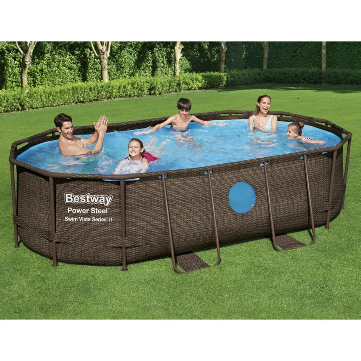 BESTWAY Power Steel Swim Vista Series Frame Pool 427 x 250 x 100 cm Set ...