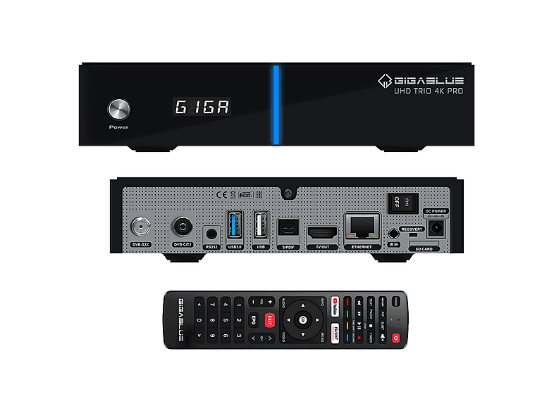 GIGABLUE Trio PRO Sat-Receiver (PVR-Funktion=optional, Twin Tuner, DVB ...
