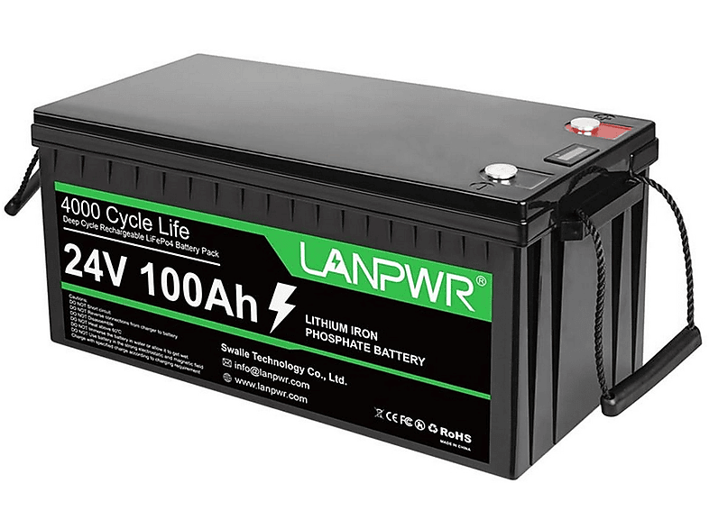 LANPWR 24V 100Ah Stromzeuger 2560Wh Schwarz | MediaMarkt