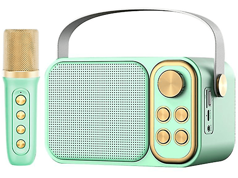 Altavoz Subwoofer Karaoke Retro Klack con micrófono, con Bluetooth, 10W ...