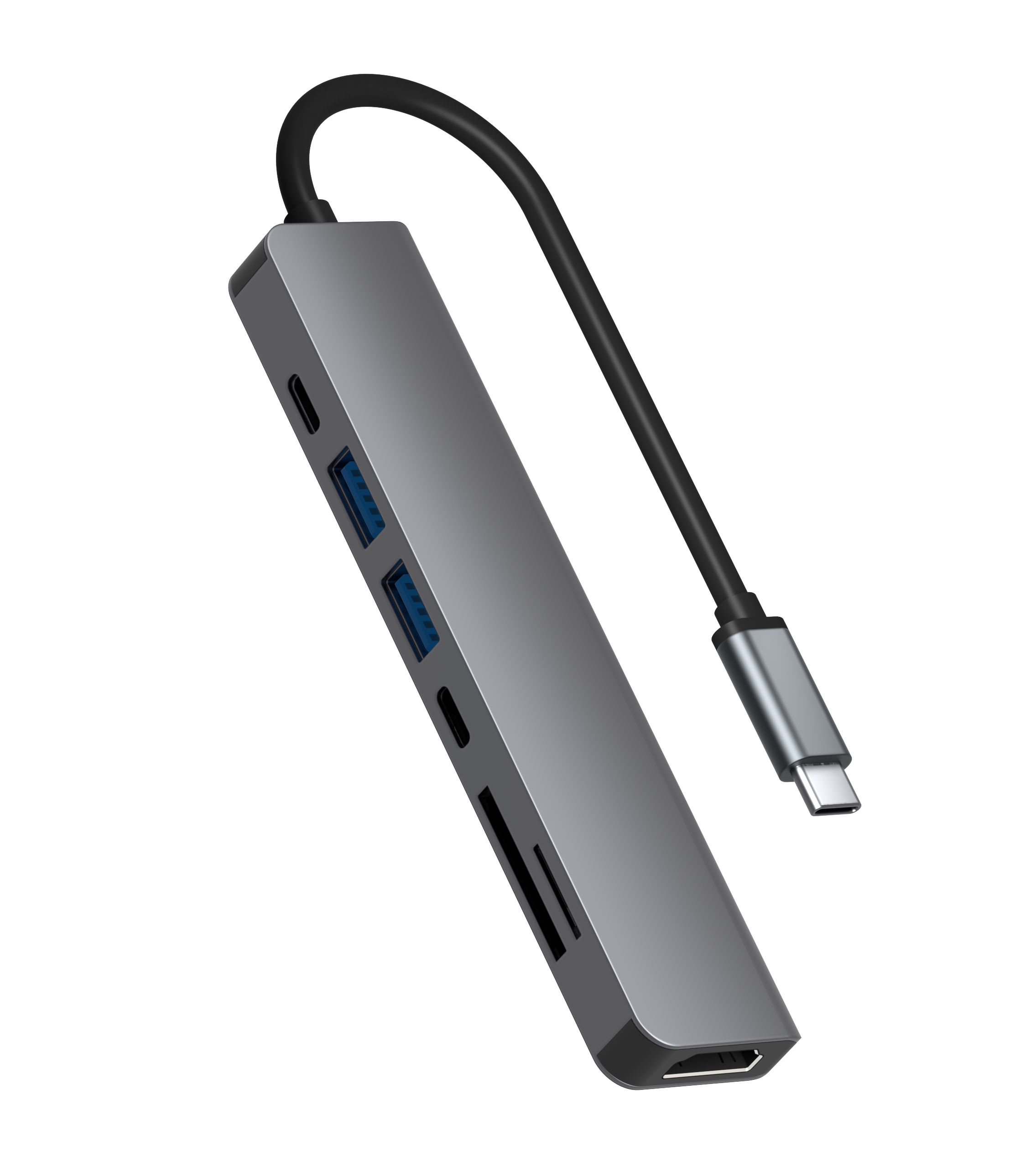 ROLIO 4K HDMI 2x USB-C 2x USB-A, USB-C Hub, Space Grau | MediaMarkt